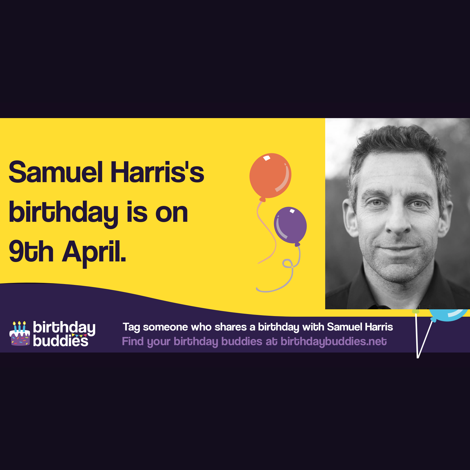 Samuel Harris's birthday is 9th April 1967