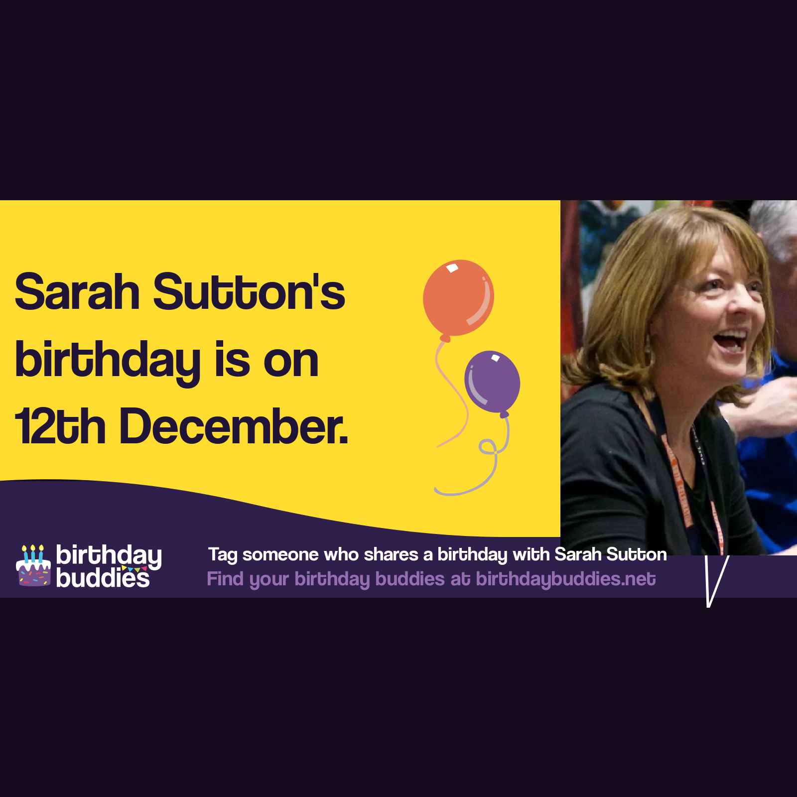 Sarah Sutton's birthday is 12th December 1961