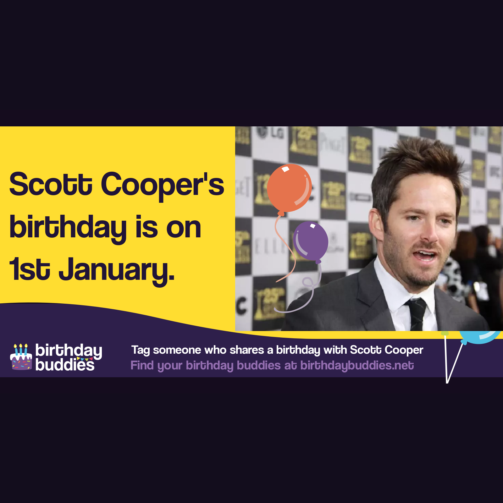 Scott Cooper's birthday is 20th April 1970