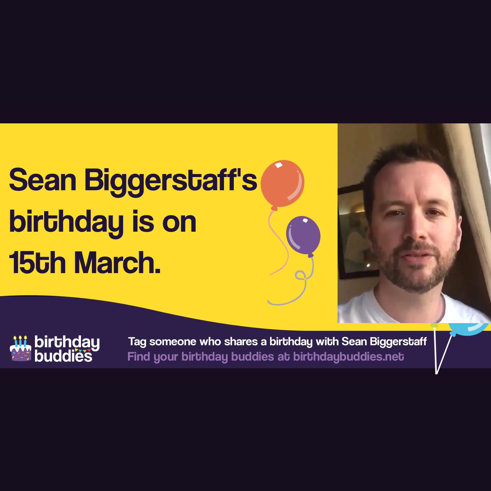 Sean Biggerstaff's birthday is 15th March 1983
