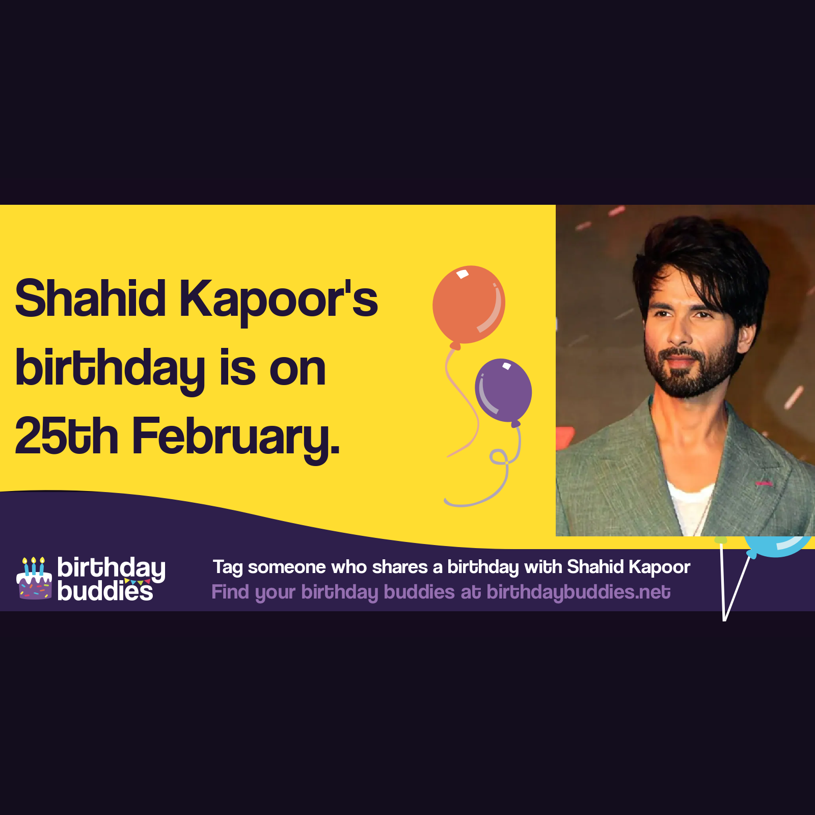 Shahid Kapoor's birthday is 25th February 1981