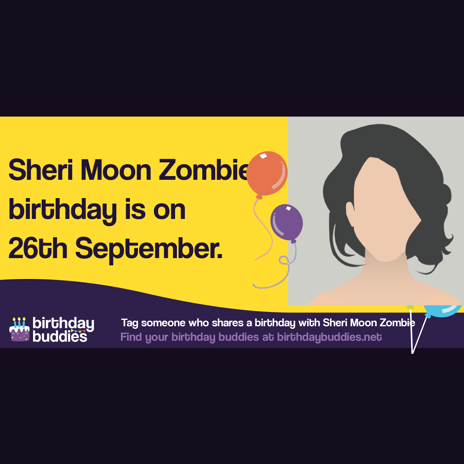 Sheri Moon Zombie's birthday is 26th September 1970