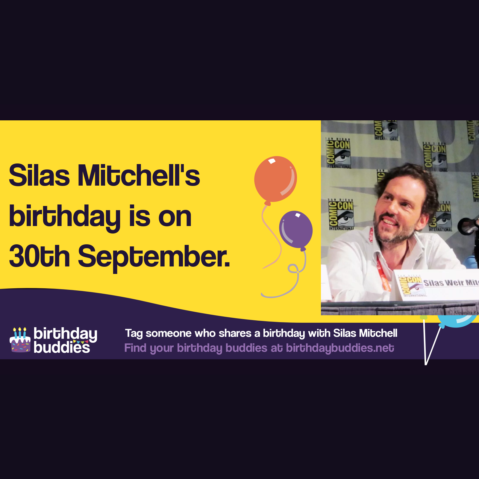 Silas Mitchell's birthday is 30th September 1970
