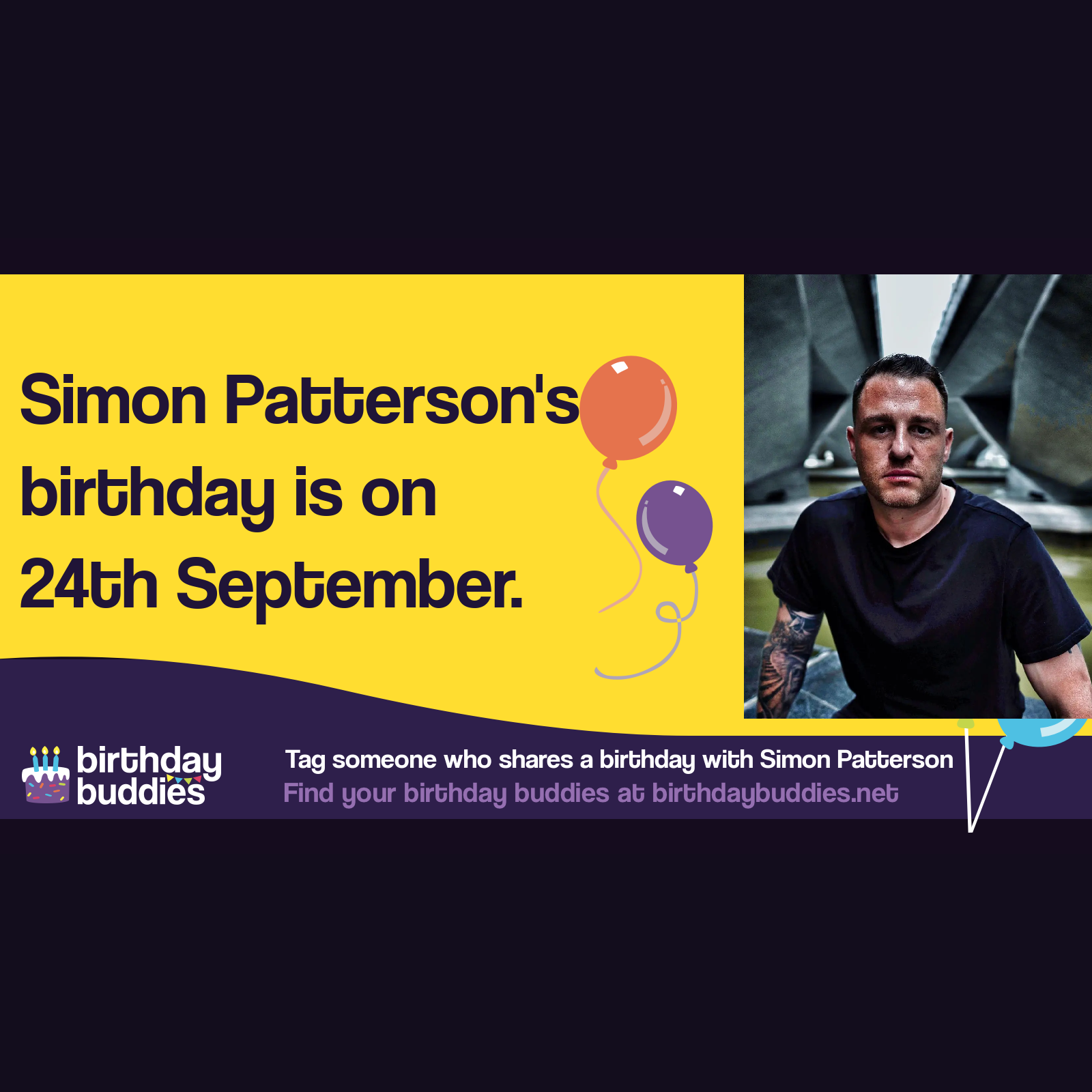 Simon Patterson's birthday is 24th September 1981