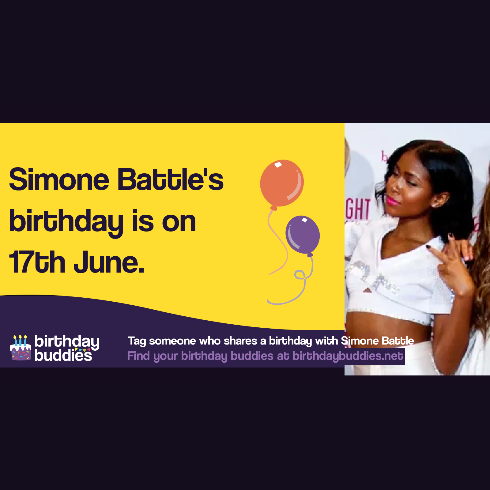Simone Battle's birthday was 17th June 1989