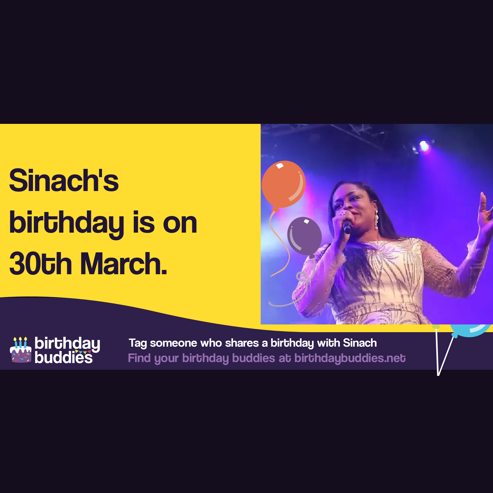Sinach's birthday is 4th November 1973