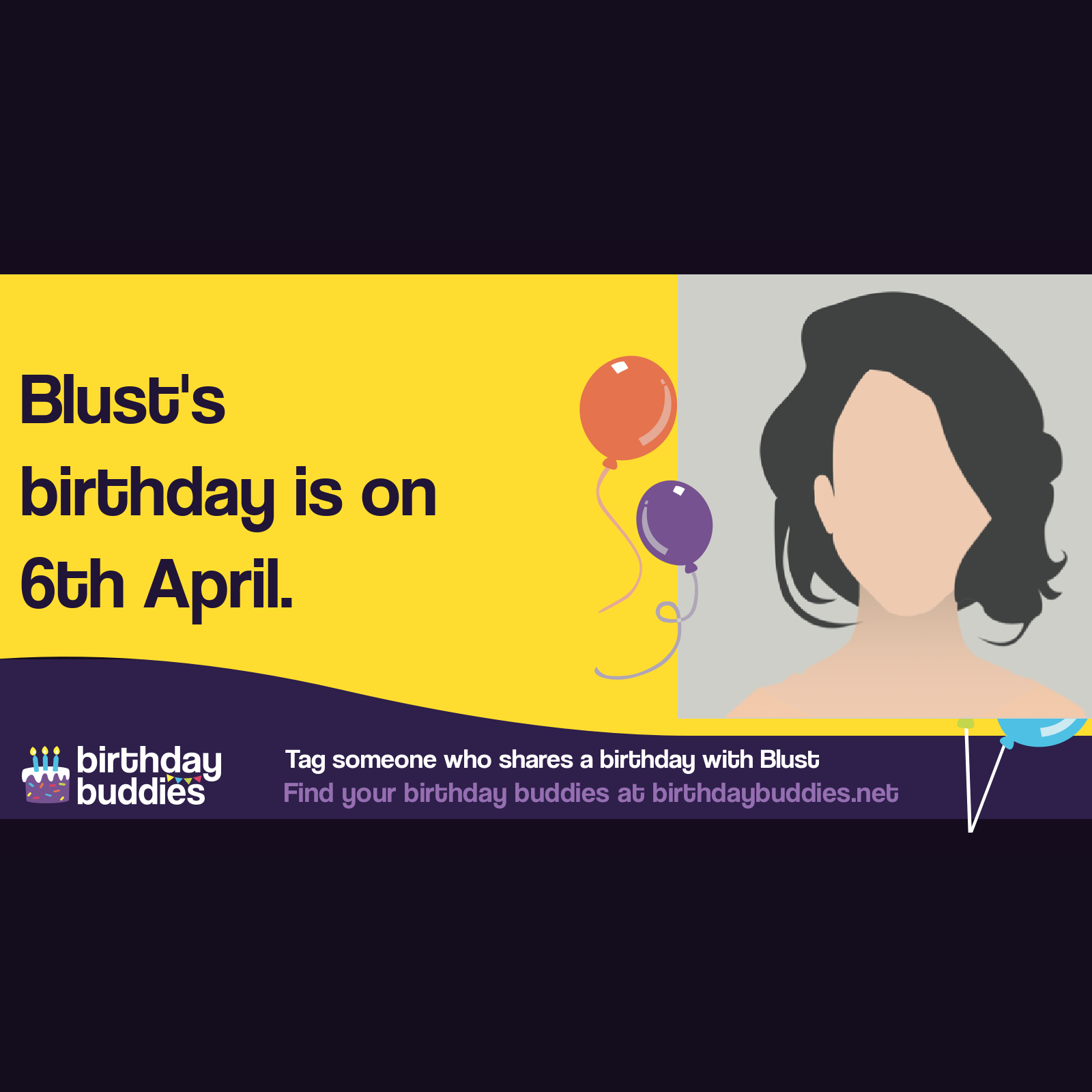 Blust's birthday is 6th April 2000