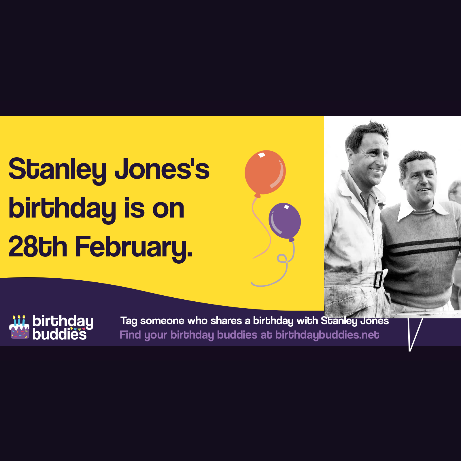 Stanley Jones's birthday was 28th February 1923
