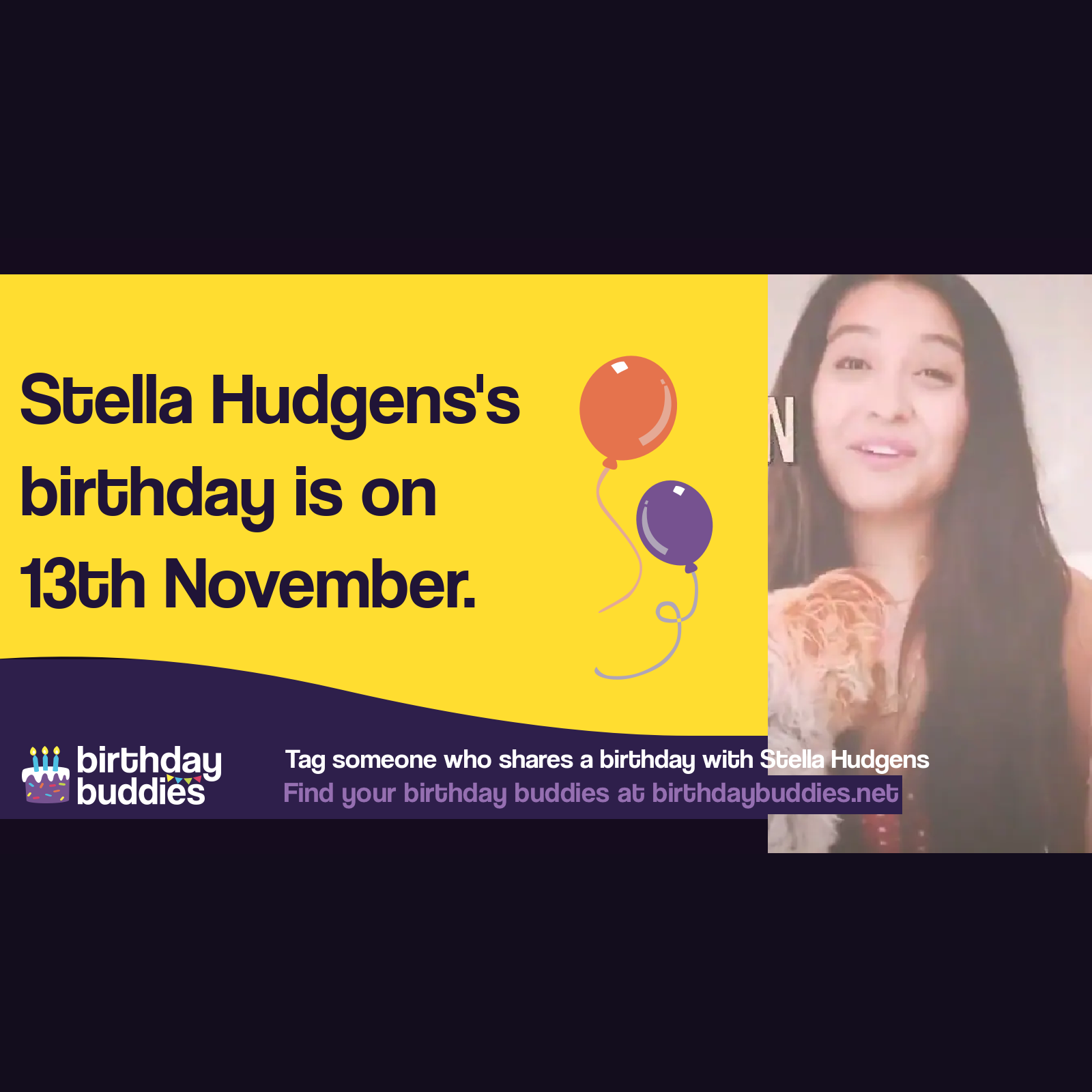 Stella Hudgenss Birthday Is 13th November 1995 3052