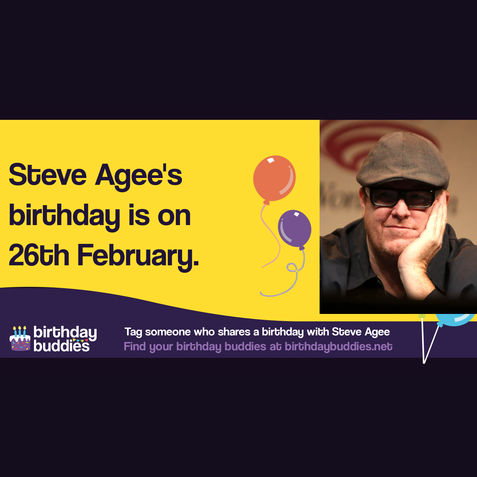 Steve Agee's birthday is 26th February 1969
