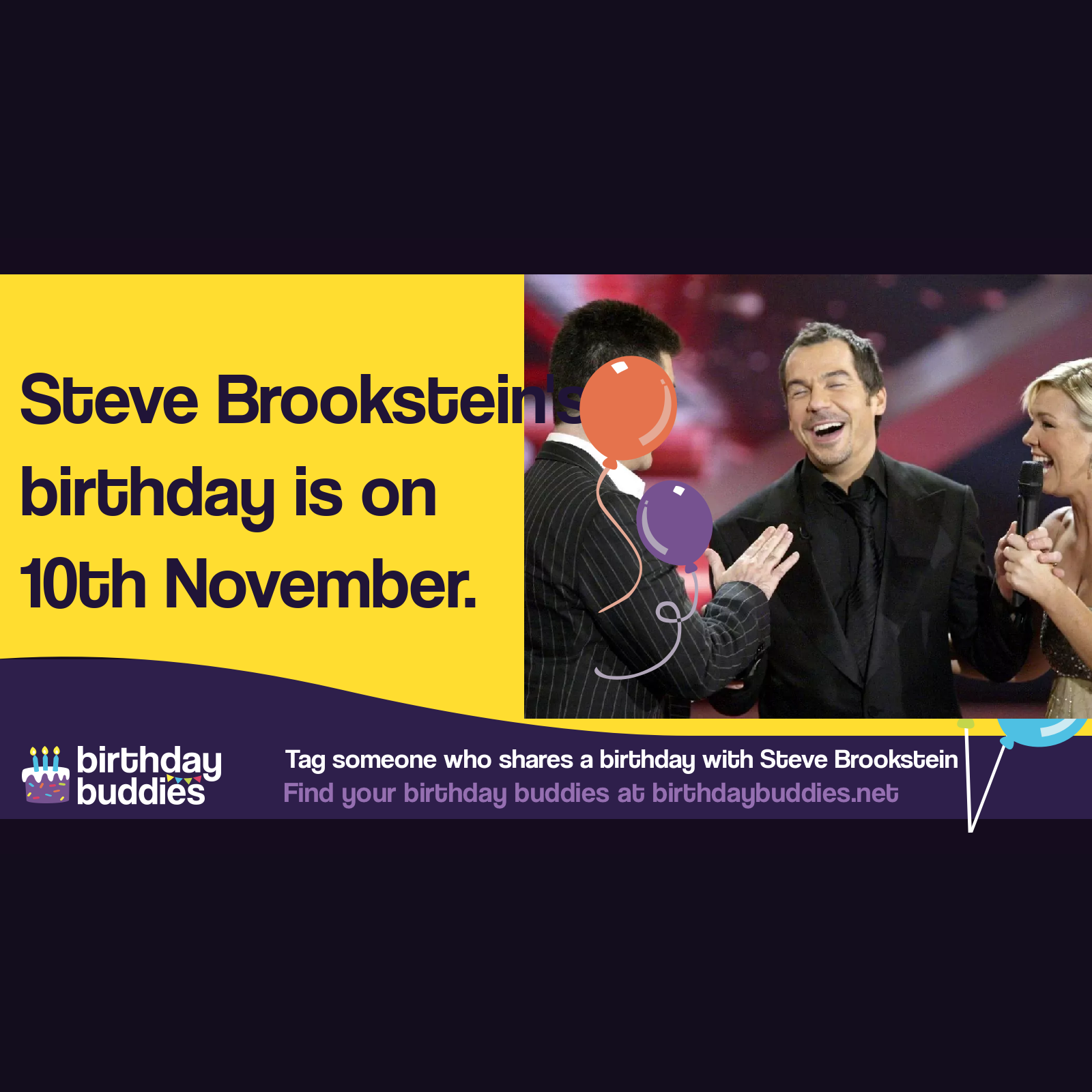 Steve Brookstein's birthday is 10th November 1968
