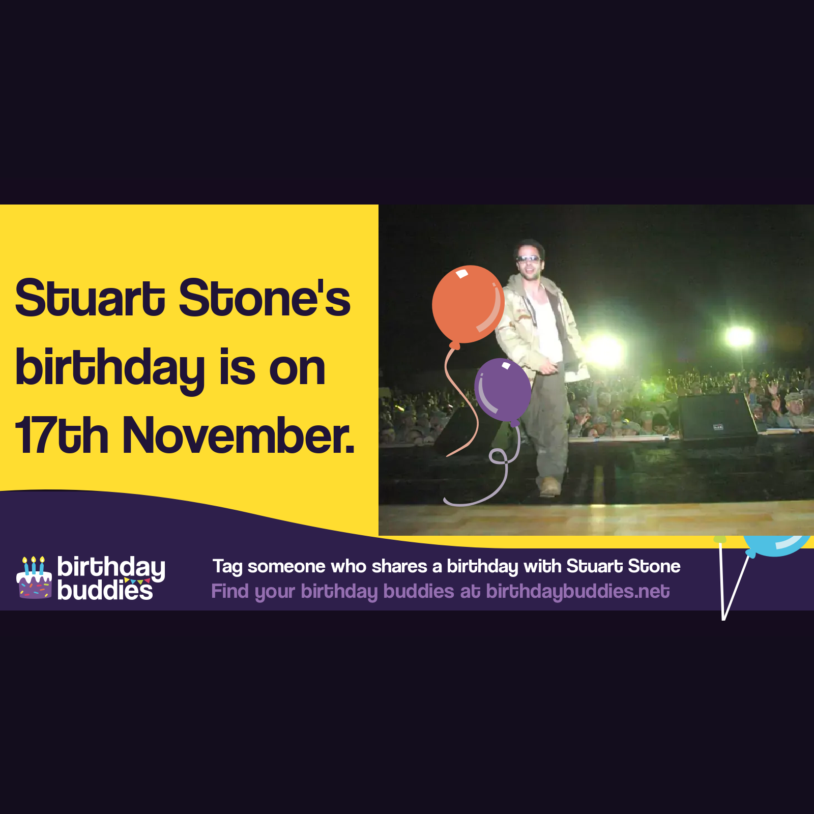 Stuart Stone's birthday is 17th November 1977