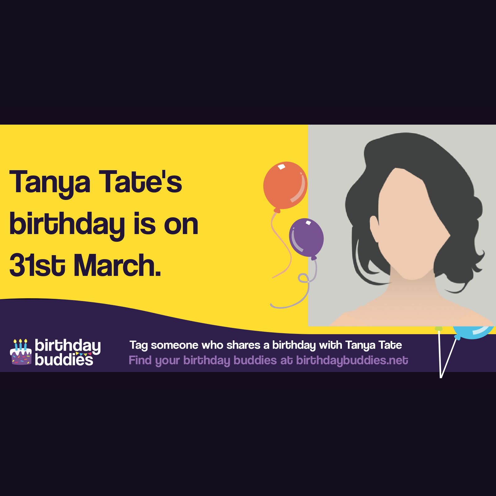 Tanya Tate's birthday is 31st March 1979