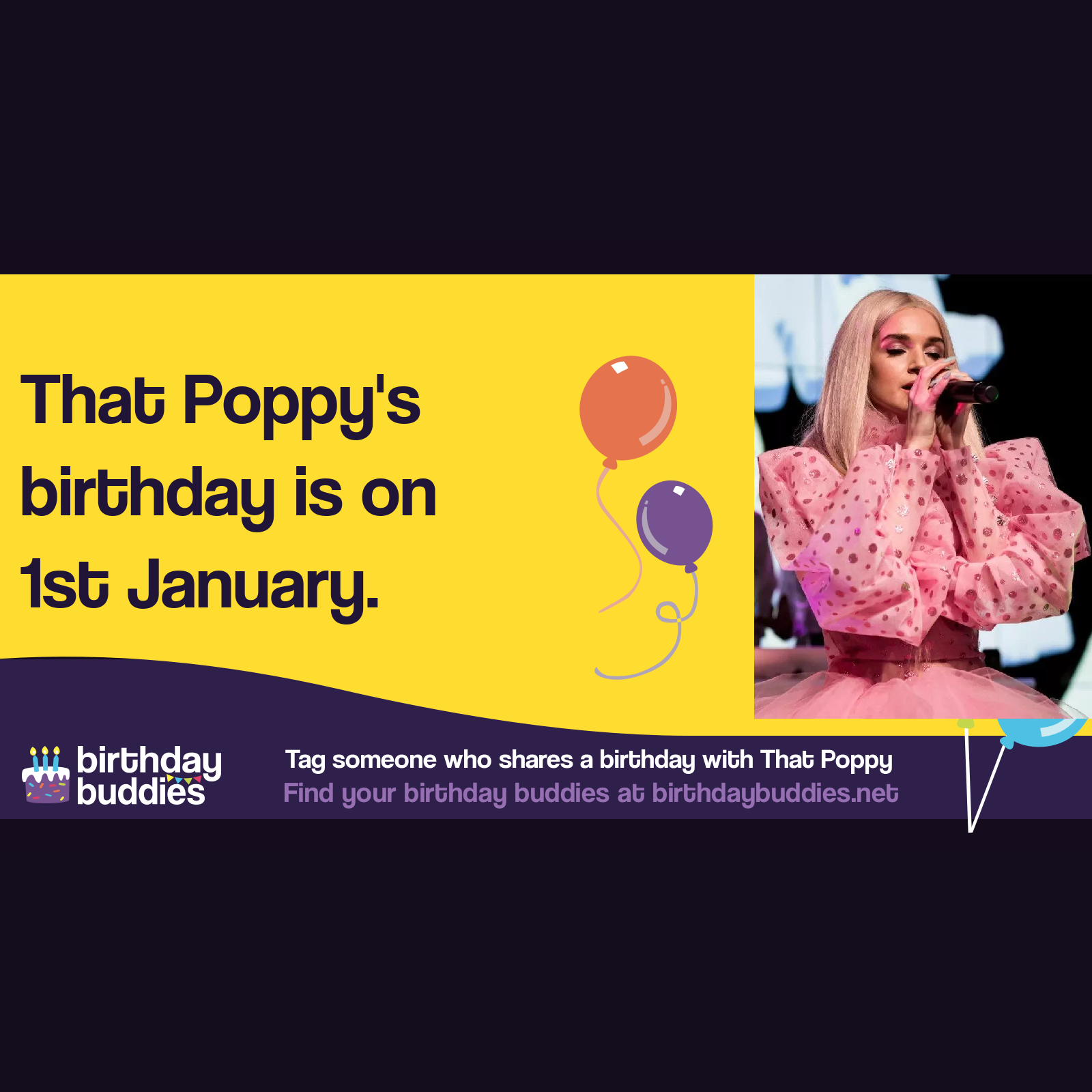 That Poppy's birthday is 1st January 1995