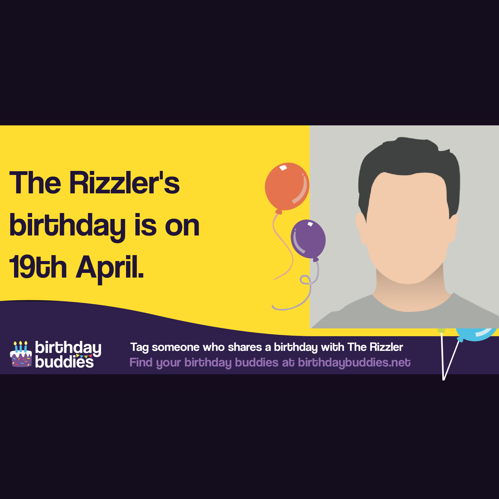 The Rizzler's birthday is 19th April 2016