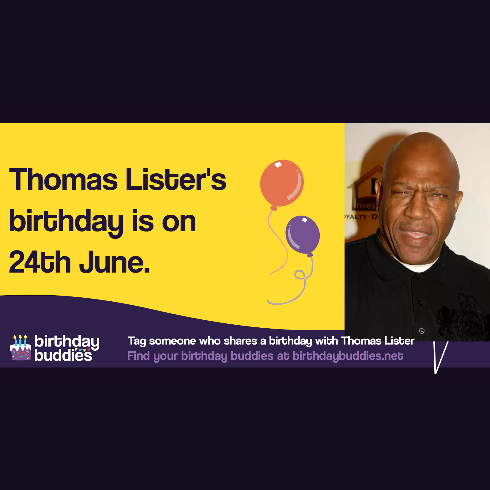 Thomas Lister's birthday was 24th June 1958