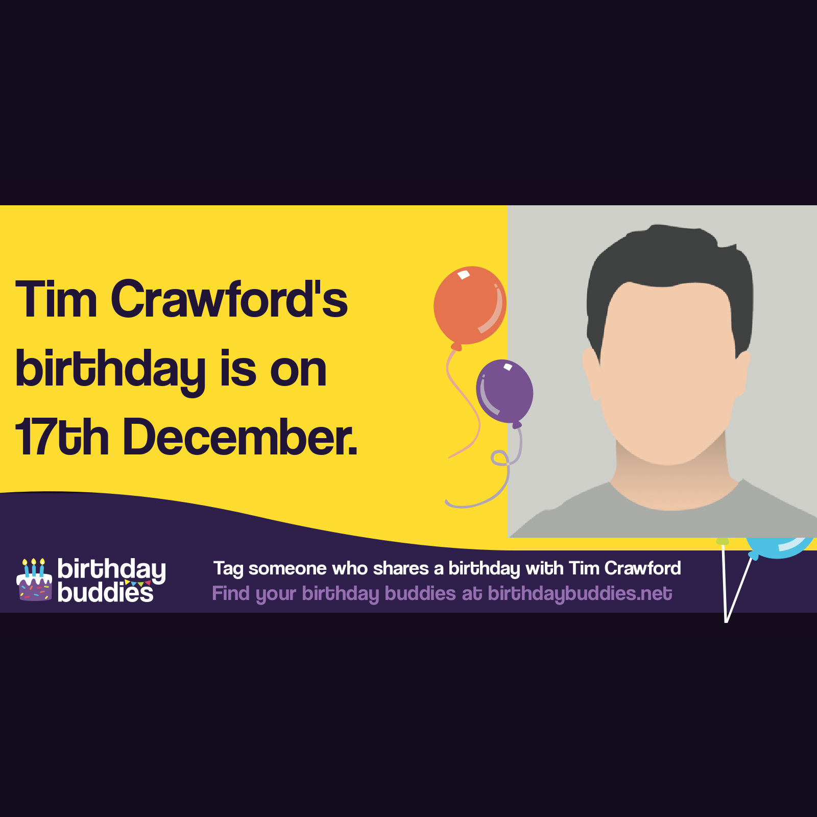 Tim Crawford's birthday is 17th December 1962
