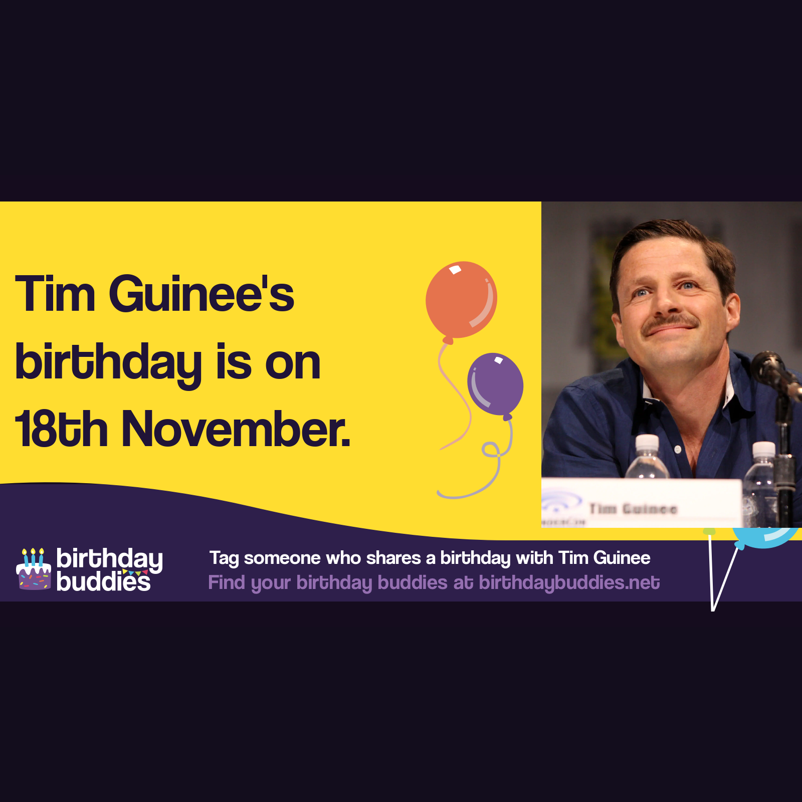 Tim Guinee's birthday is 18th November 1962