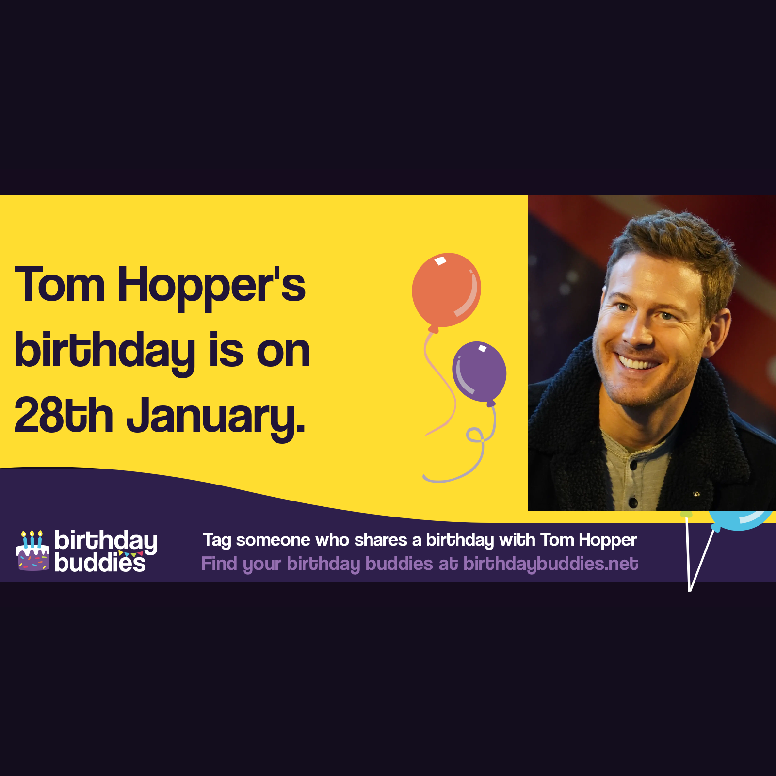 Tom Hopper's birthday is 28th January 1985