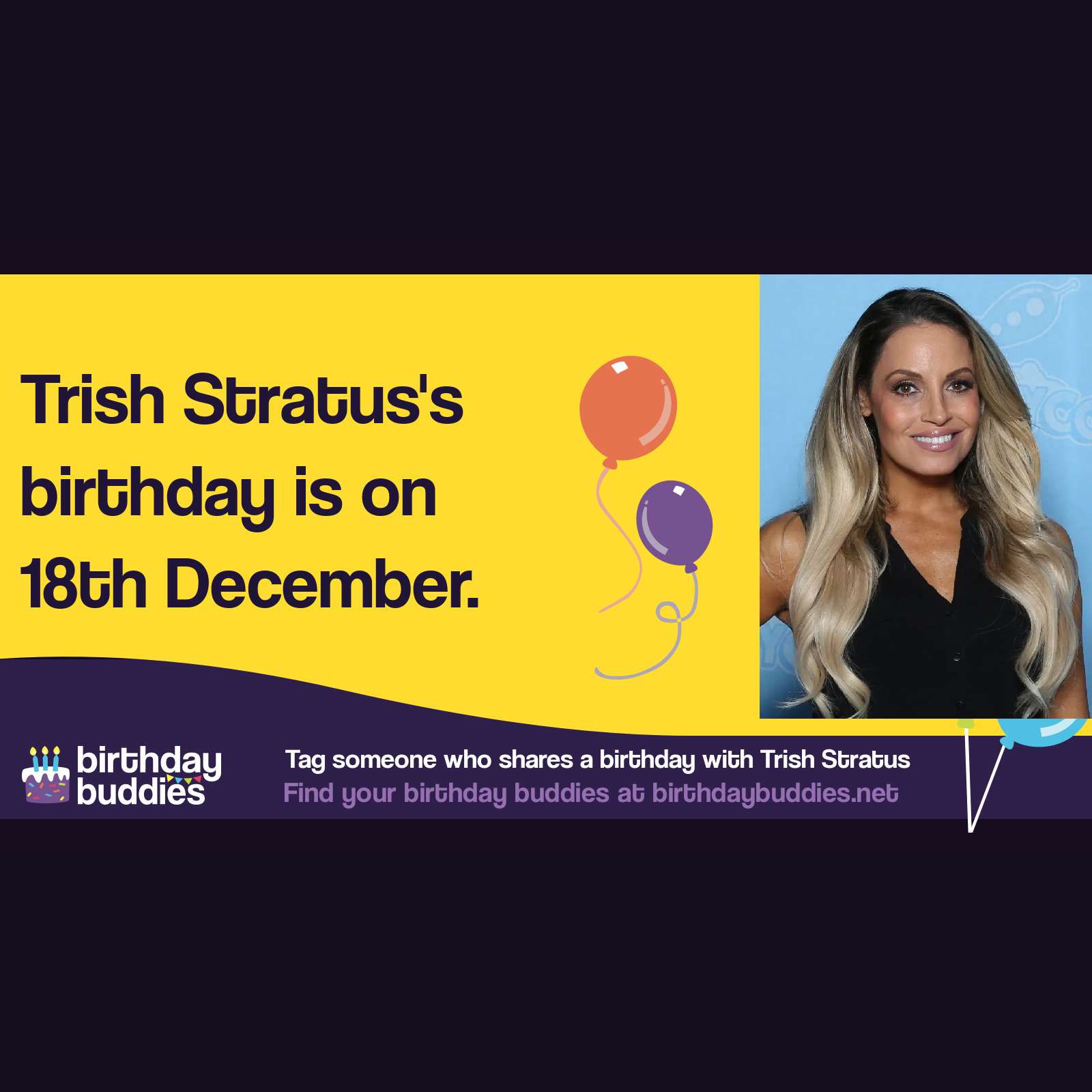 Trish Stratus's birthday is 18th December 1975
