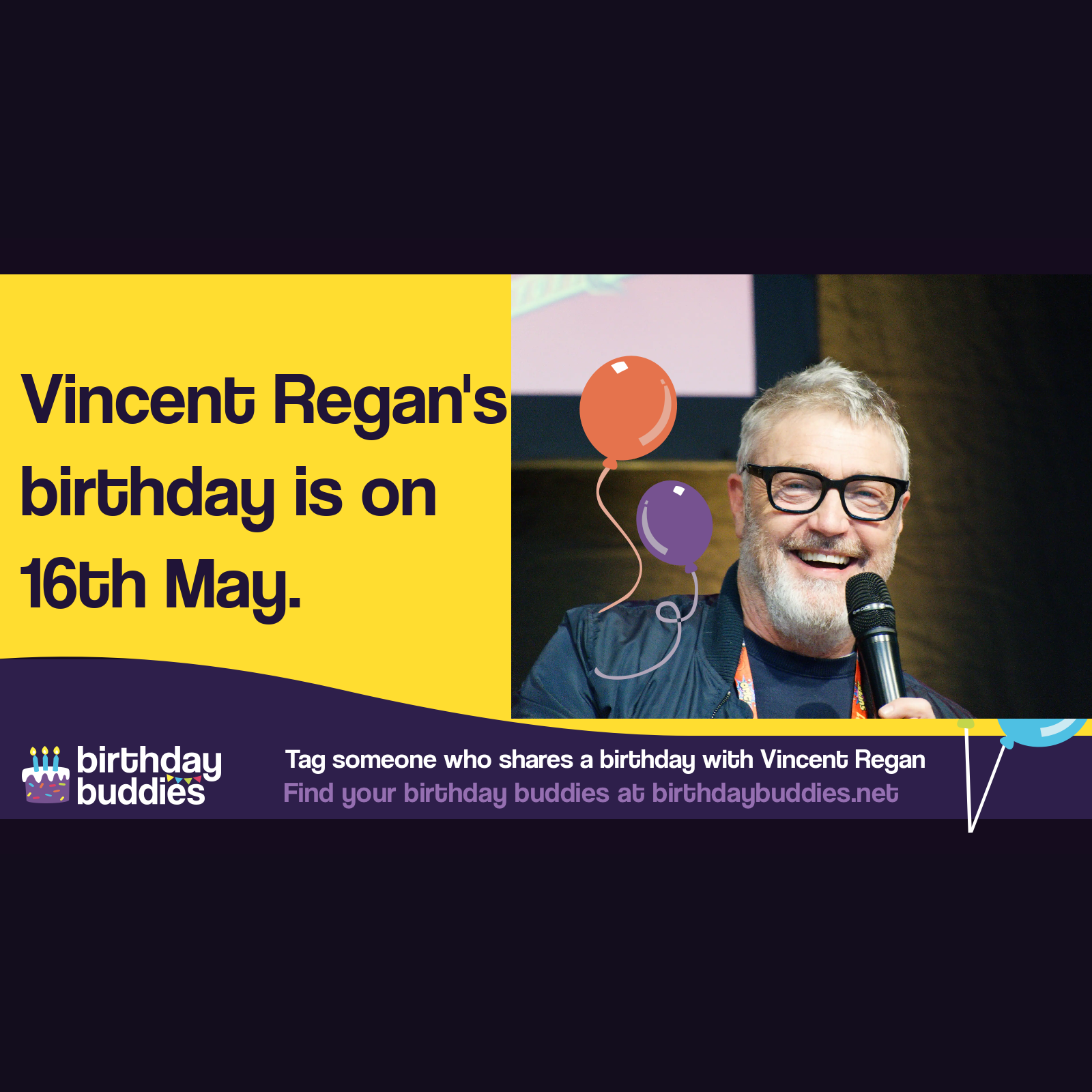 Vincent Regan's birthday is 16th May 1965