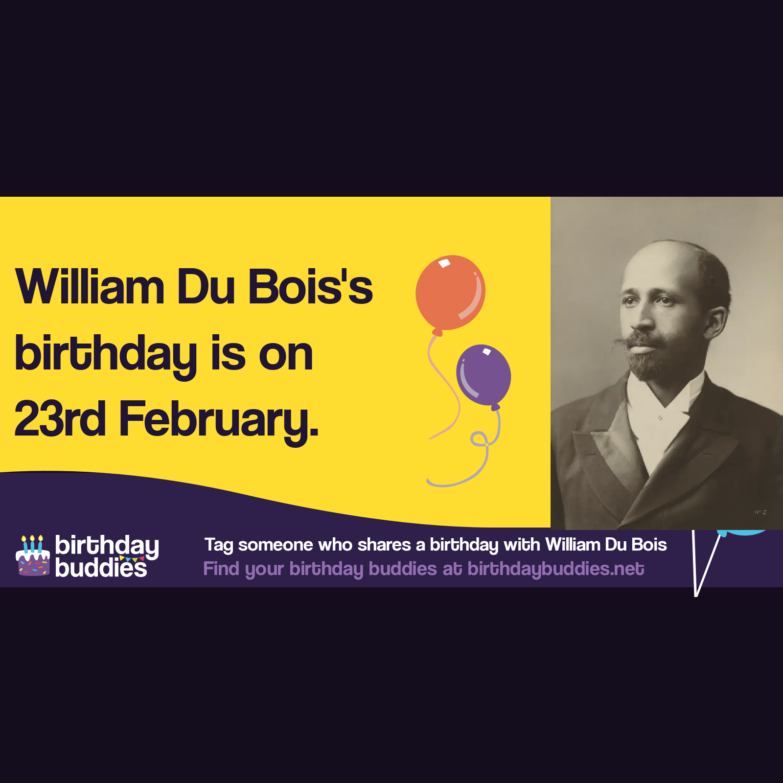 William Du Bois's birthday was 23rd February 1868