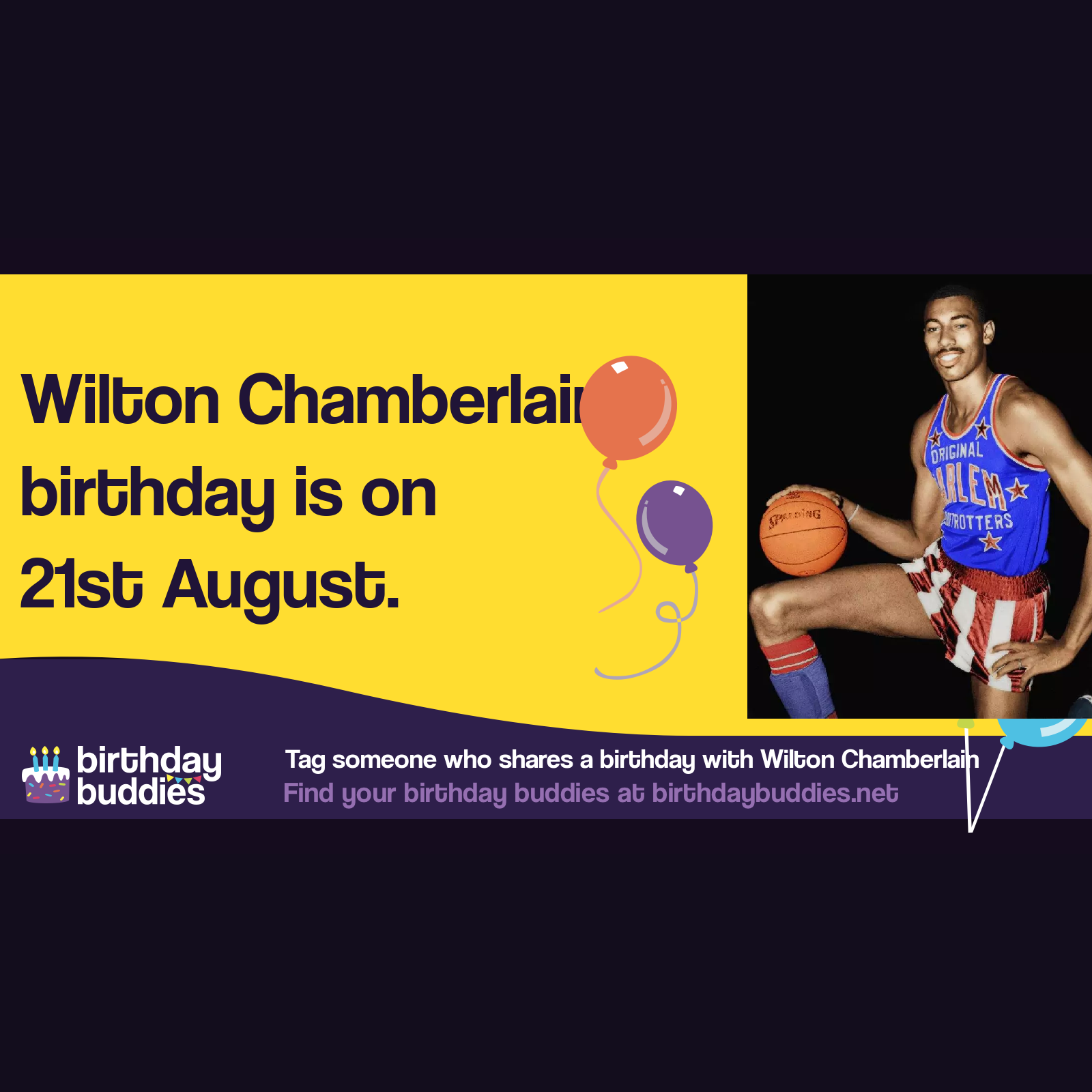 Wilton Chamberlain's birthday was 21st August 1936