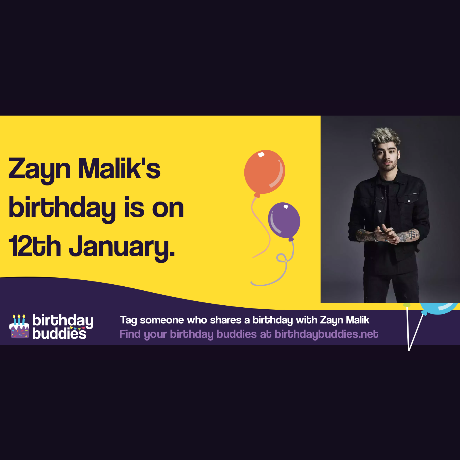 Zayn Malik's birthday is 12th January 1993